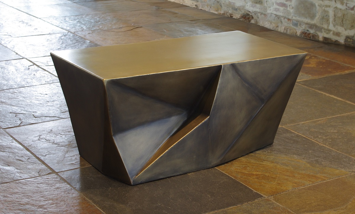 Pyrite Coffee Table with aged brass finish - l